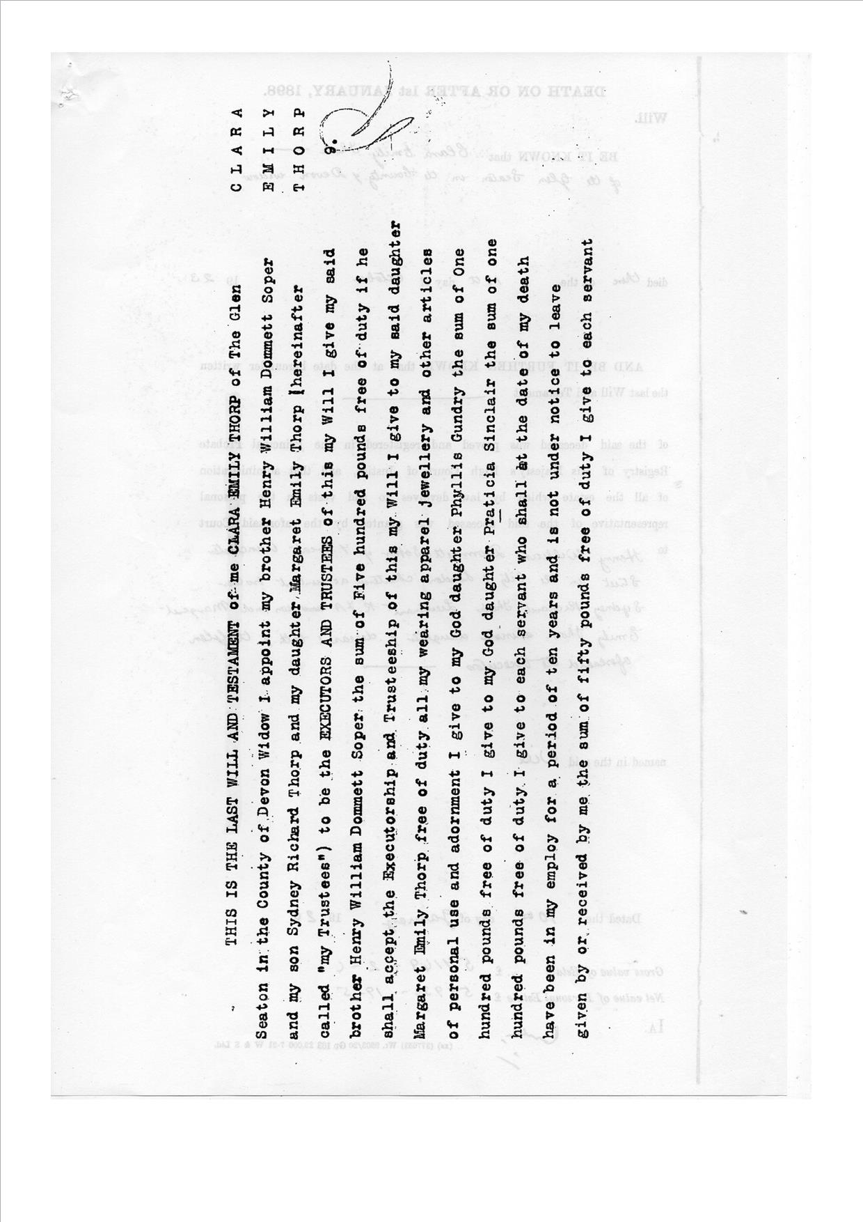 Appendix K. Wills of Richard Thorp, 1830-1914 and Emily Thorp, 1867 ...